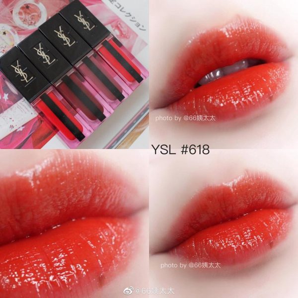 Son Kem YSL 618 Wet Vermilion Màu Đỏ Cam
